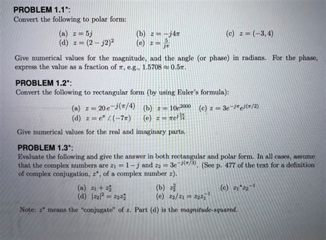 Solved PROBLEM Convert The Following To Polar Form Chegg