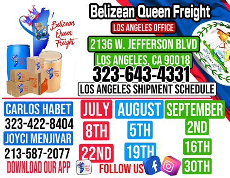 Shipping Schedule Belizean Queen Freight