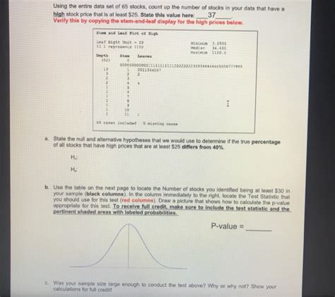 solved using the entire data set of 65 stocks count up the