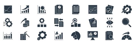 Analysis Icons Set Included Icons As Big Data Flow Chart Data Report