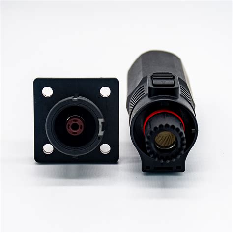 Surlok Power Connectors 8mm Black Straight Plug Socket Docking Ip67