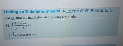Solved Finding An Indefinite Integral In Exercises Chegg