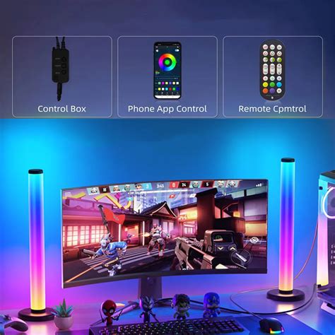 360 ° 스마트 Rgb Led 라이트 바 야간 조명 블루투스 앱 제어 게임 룸 Tv 침실 장식 무드 라이트용 음악 동기화