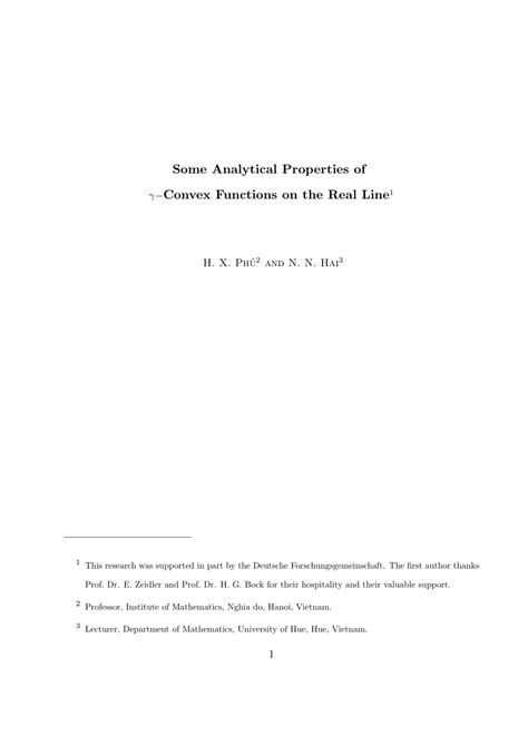 Pdf Some Analytical Properties Of γ Convex Functions On The Real Line