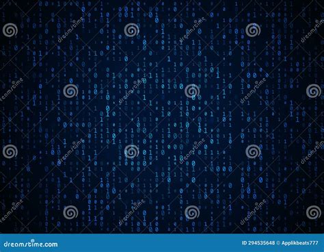 Vector Binary Code Dark Blue Background Big Data And Programming