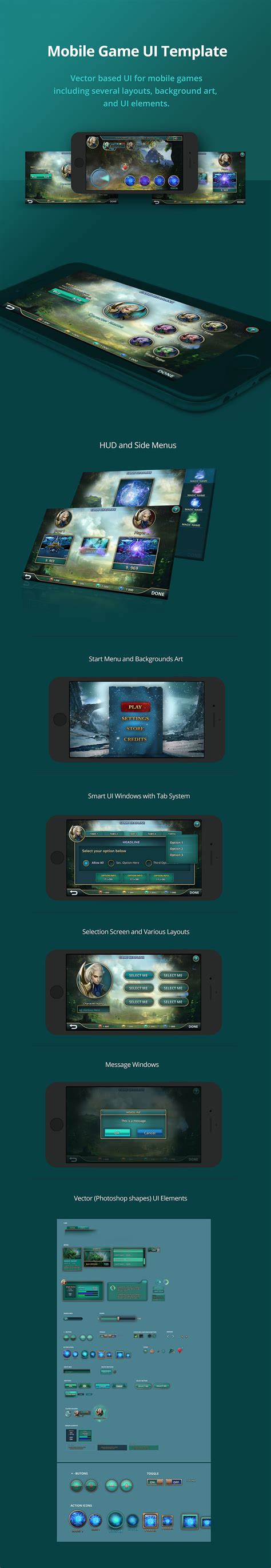 Mobile Game UI Template On Behance