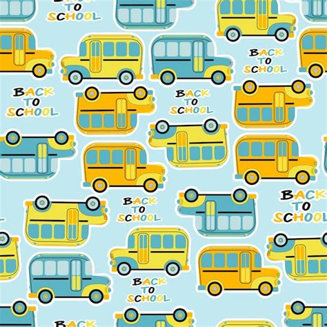 Premium Vector Back To School Seamless Pattern With School Bus On A