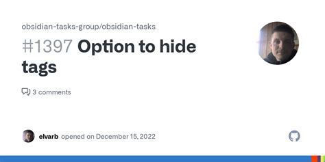 option to hide tags · issue 1397 · obsidian tasks group obsidian tasks