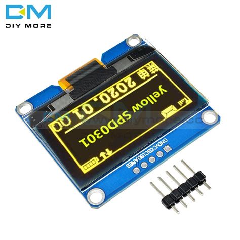 ips 1 54 inch 5pin oled screen display module white blue yellow 128x64
