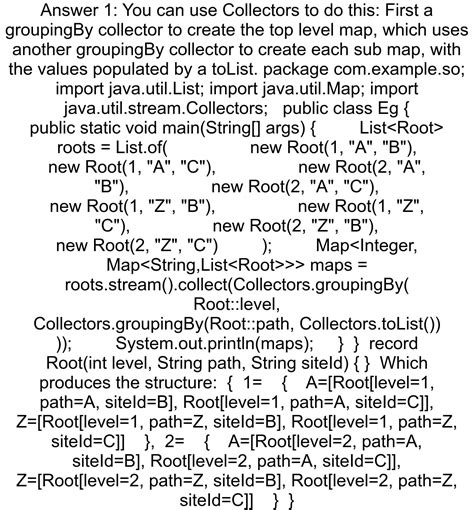How To Create Map Of Map In Java From A List