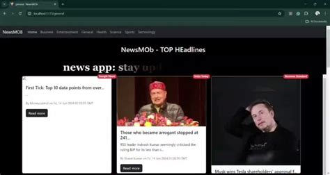 Mohammed Dhinojwala On Linkedin Newsmob React Javascript Webdevelopment Apis Bootstrap