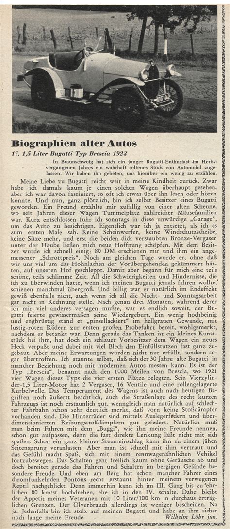 The Bugatti Revue 19 2 Bugatti Brescia In 1954 German Magazine