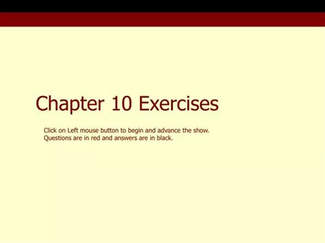 PPT Chapter Exercises PowerPoint Presentation Free Download ID