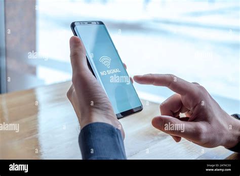 No Wi Fi Signal Message On Phone Display Concept Of Intermittent Signal Due To Router Or Mobile