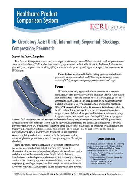 Circulatory Assist Units Intermittent Sequential Stockings Compression Pneumatic Pdf