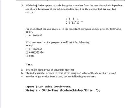 Solved 3 18 Marks Write A Piece Of Code That Grabs A