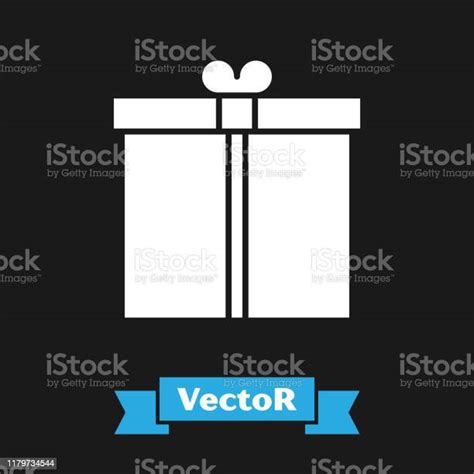 검은 색 배경에 격리 된 흰색 선물 상자 아이콘입니다 벡터 일러스트레이션 기념일에 대한 스톡 벡터 아트 및 기타 이미지 기념일 낮 놀라움 Istock