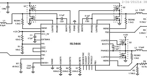 isl9444 triple 180° out of phase synchronous step down pwm
