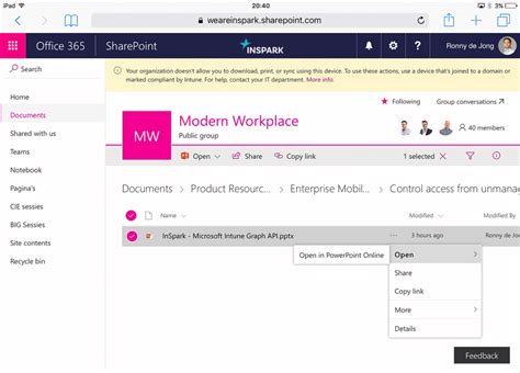 control access to sharepoint online onedrive from unmanaged devices