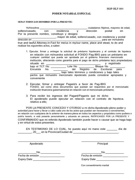 Poder Notarial Especial Pne Hqp Hlf 064 V02 Pdf