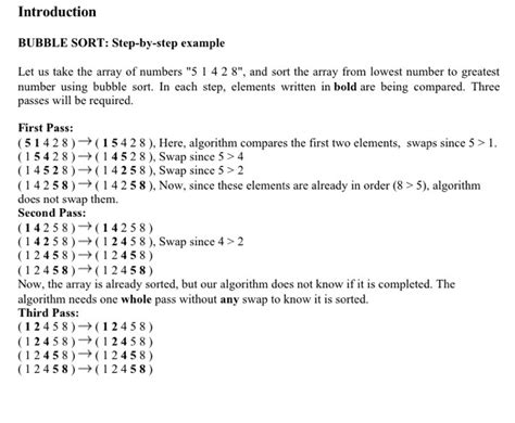 Solved Introduction Bubble Sort Step By Step Example Let Us