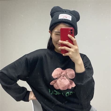 소피아르 3컬러 기모 곰돌이 프린팅 굿럭 레터링 맨투맨