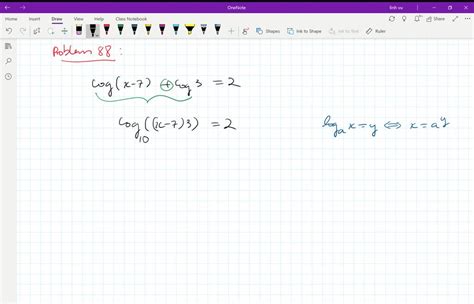 SOLVED Solve Each Logarithmic Equation Using Any Appropriate Method Clearly Identify Any