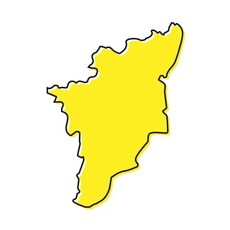 Simple Outline Map Of Tamil Nadu Is A State Of India 21797887 Vector