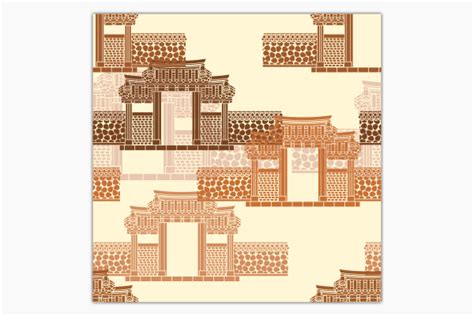 tradisional open korean gate pattern graphic by faqeeh · creative fabrica