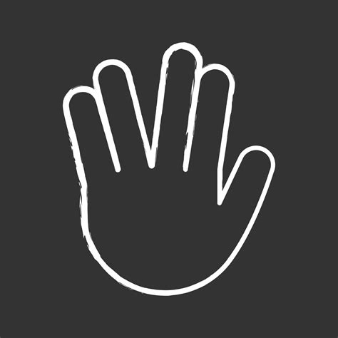 Vulcan Salute Emoji Chalk Icon Live Long And Prosper Hand Gesture