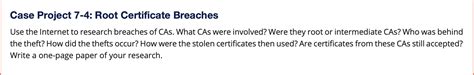 solved part 1 do case projects 7 3 and 7 4 which relate to