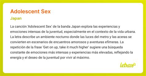 Significado De La Canción Adolescent Sex Japan Letrascom