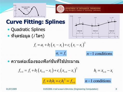 PPT การคำนวณทางวศวกรรม Engineering Computation Curve Fitting Splines PowerPoint