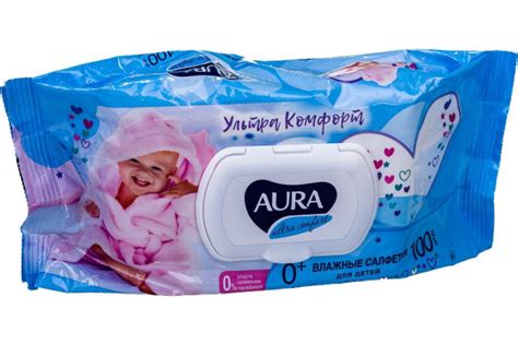 Салфетки влажные AURA для детей ULTRA COMFORT 100шт. с крышкой - купить ...
