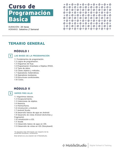 curso de programación básica en plataforma ios y android