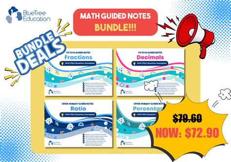 4 In 1 Math Guided Notes Fractions Decimals Ratio And Percentage Bluetree Education Shop