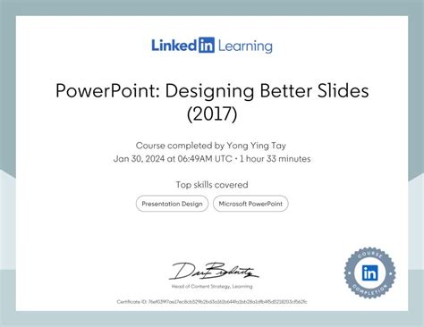 yong ying tay on linkedin certificate of completion