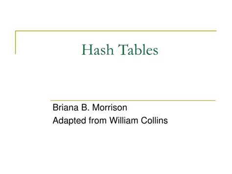 PPT Hash Tables PowerPoint Presentation Free Download ID 4351830