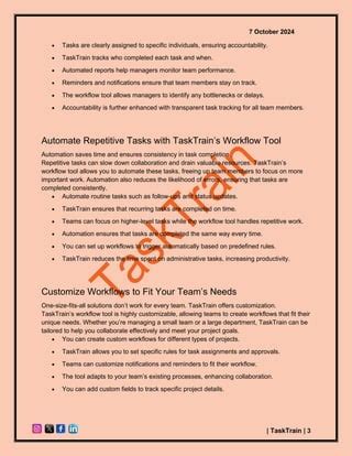 Unlock Seamless Collaboration With TaskTrains Workflow Tool Pdf