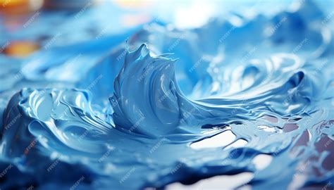 Abstract Wave Pattern In Blue Reflecting Vibrant Summer Colors Generated By Artificial