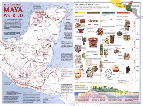 Ancient Maya World 1989 National Geographic Mapworld