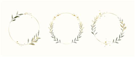 Set Of Luxury Wedding Frame Element Vector Illustration Watercolor And Golden Leaf Branch With
