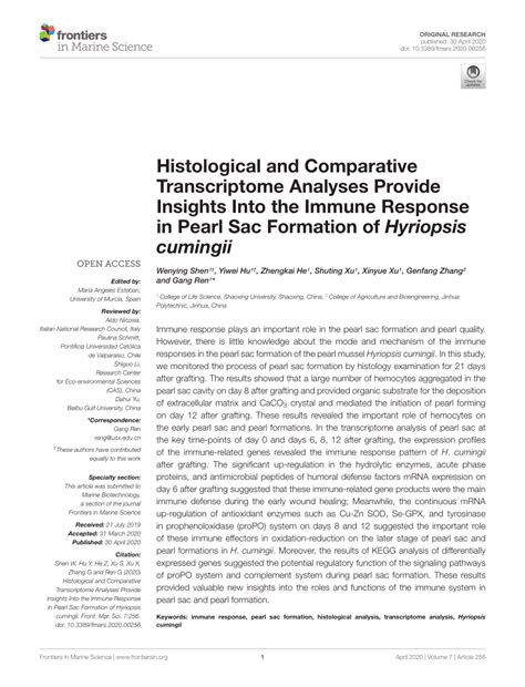 Pdf Histological And Comparative Transcriptome Analyses Provide Insights Into The Immune