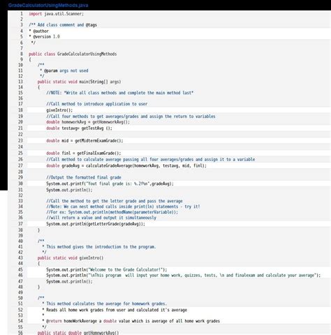Solved 6 רן GradeCalculatorUsing Methods java 1 import Chegg com