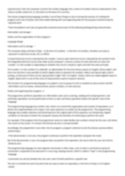 Solution Programming Languages Their Definition Types Levels And