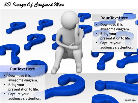 D Image Of Confused Man Ppt Graphics Icons Powerpoint PowerPoint Slide Template