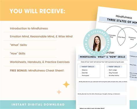 DBT Skills Training Worksheets Handouts Mindfulness DBT Wise Mind What Skills How Skills