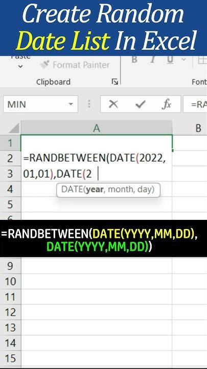 How To Generate Random Dates Quickly In Excel Shorts Youtube