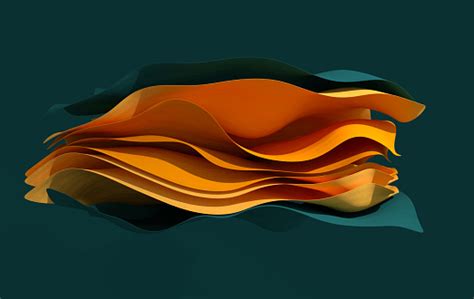 노란색 종이 또는 면 직물 은 파도와 곡선배경3d 렌더링 동적 벽지 개념에 대한 스톡 사진 및 기타 이미지 개념 곡선 배경 주제 Istock