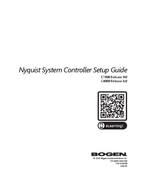 Nyquist System Controller Setup Guide V9060 Bogen Communications